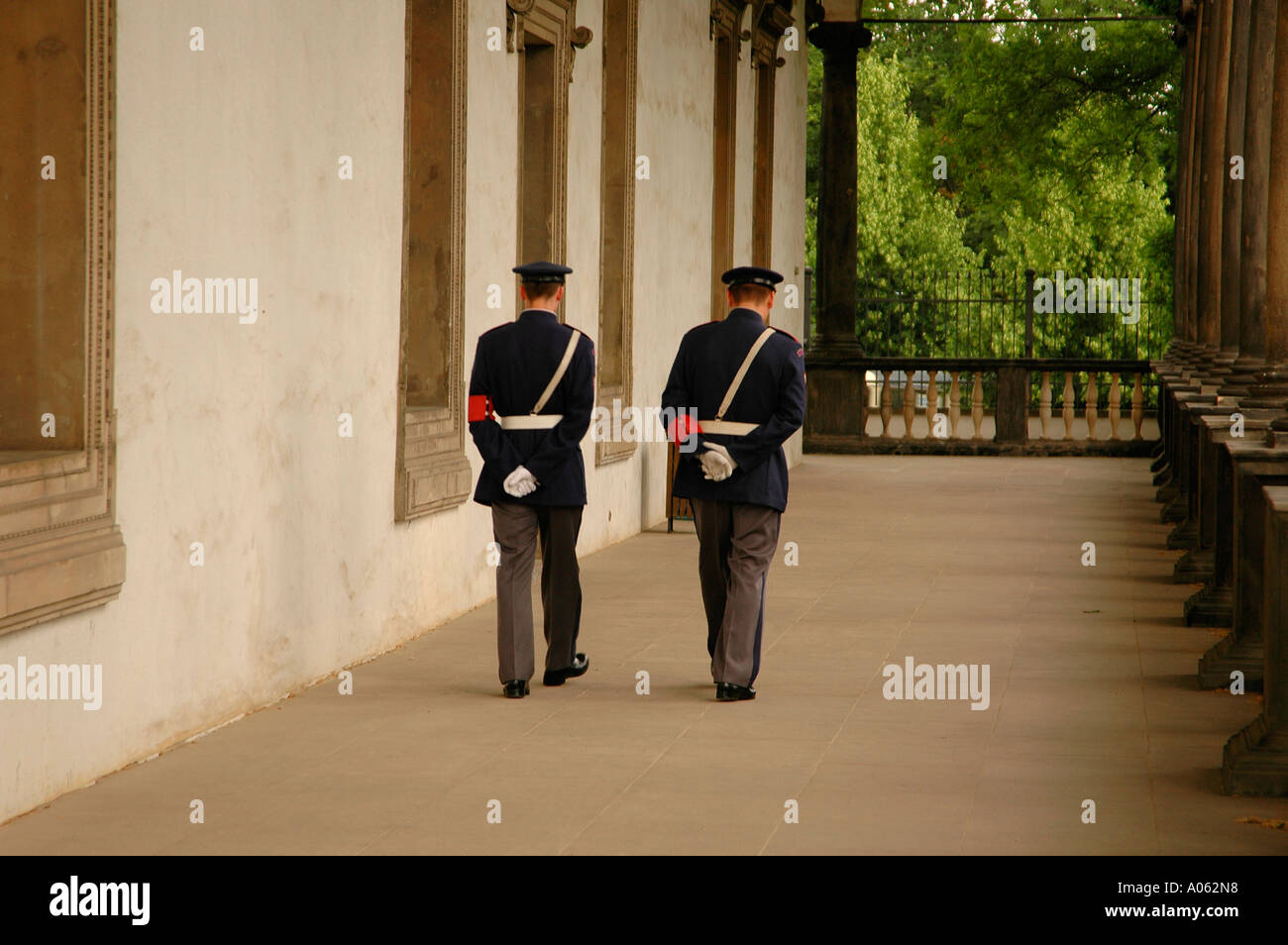 Castle guards patrolling at the Belvedere also known as the Royal ...