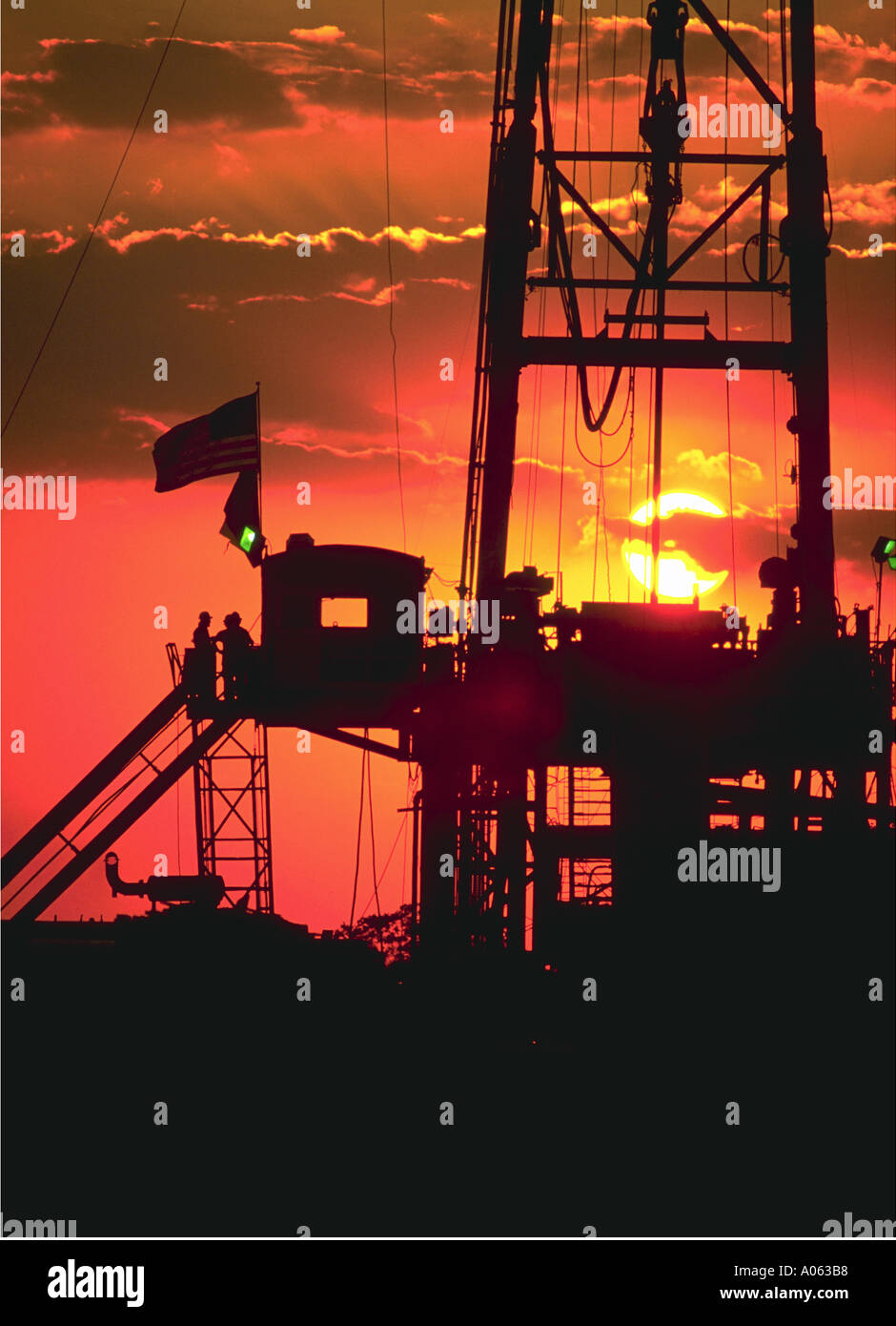 oil rig at sunset Stock Photo - Alamy