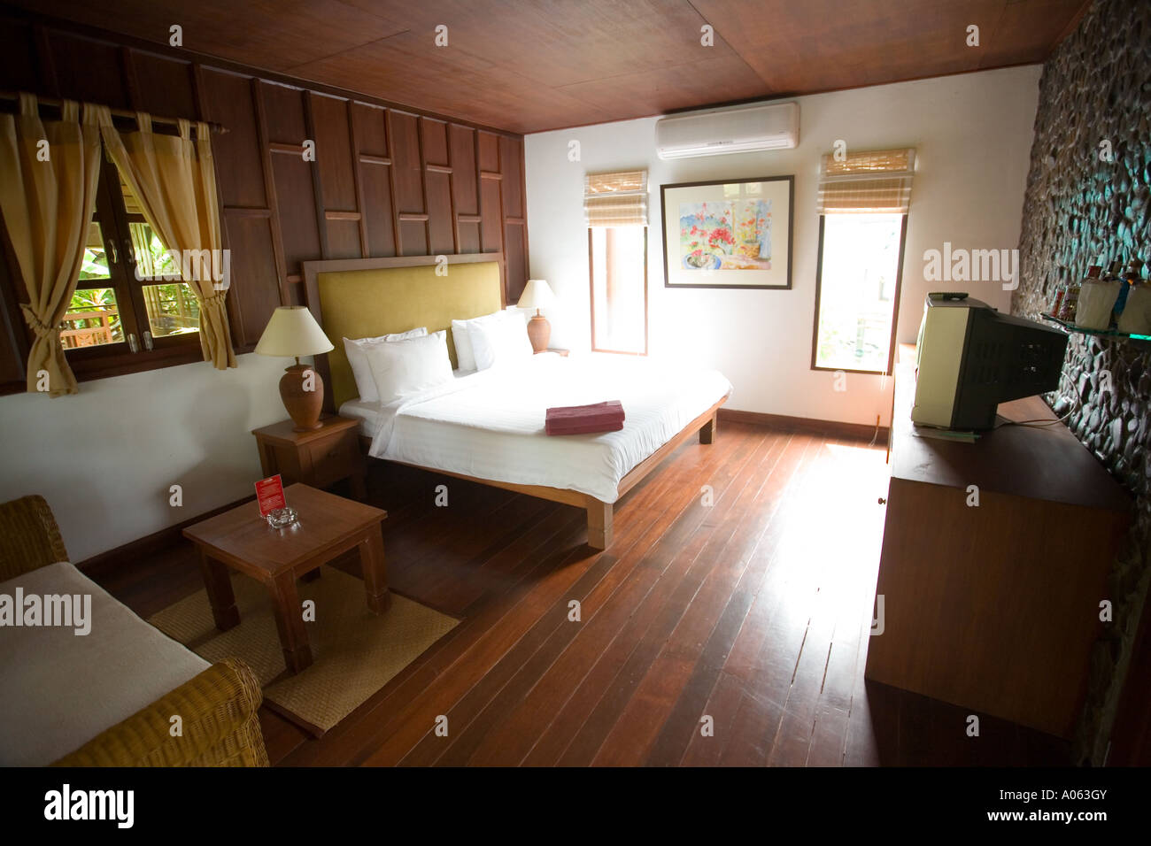 Beach hut interior, Green Papaya luxury resort, Hat Salad beach,Ko ...