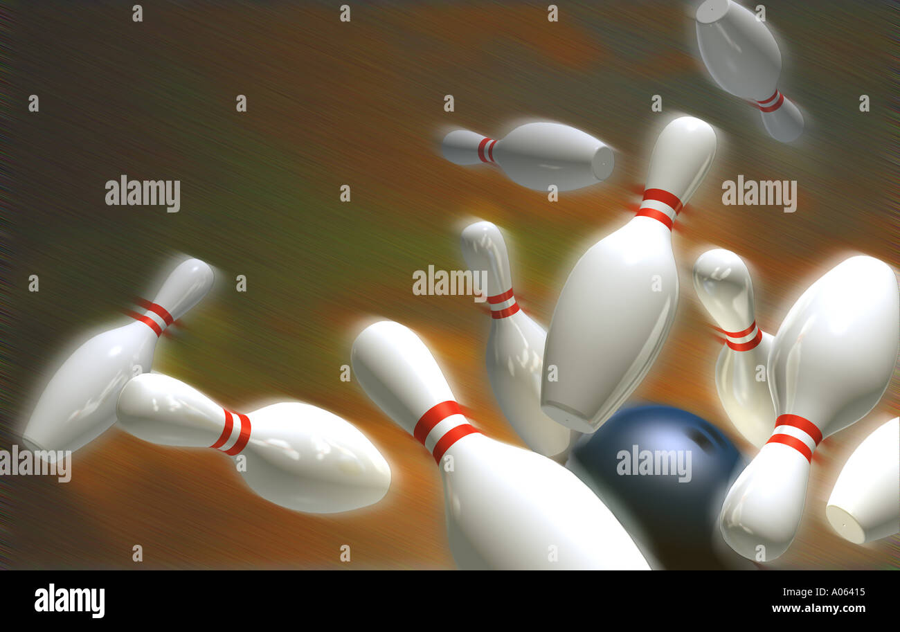 Bowling pins and ball ten hi-res stock photography and images - Alamy