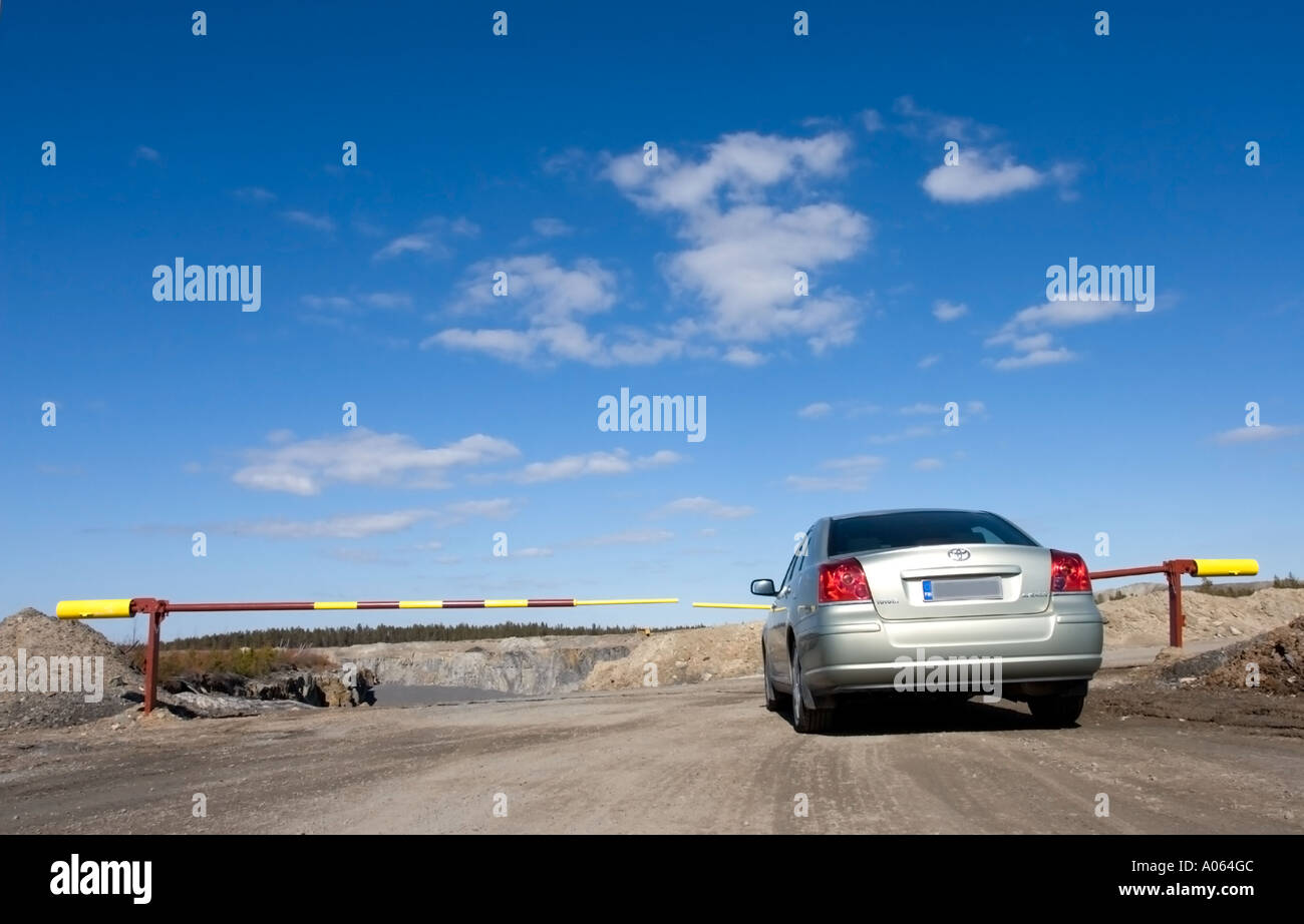 Road blocking gate hi-res stock photography and images - Alamy