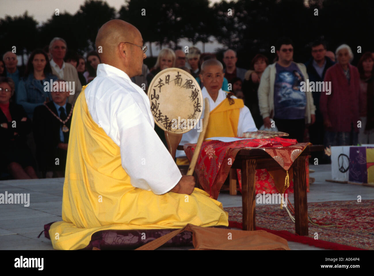 Handa Shonin San head monk at the Milton Keynes Nippon Myohoji Buddhist ...
