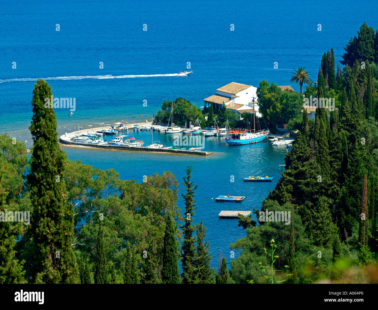 Corfu Island, Kouloura Harbour Stock Photo - Alamy