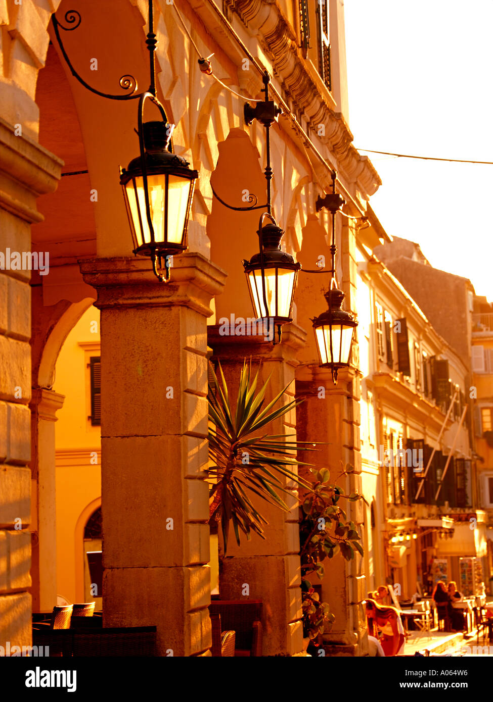 Corfu Town, The Liston Arches Stock Photo - Alamy
