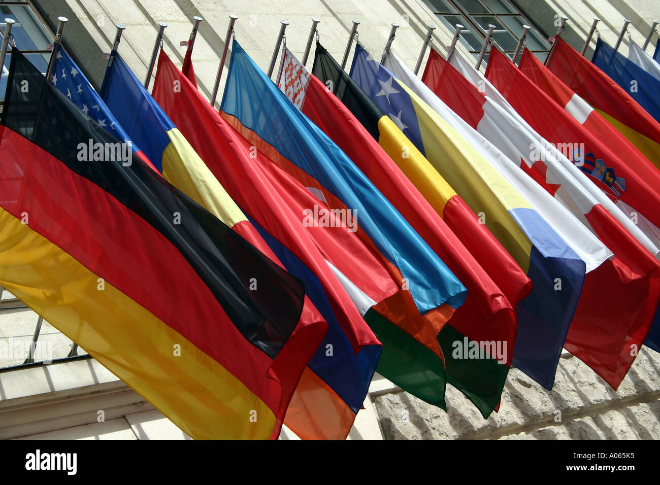 Row various national flags hi-res stock photography and images - Alamy