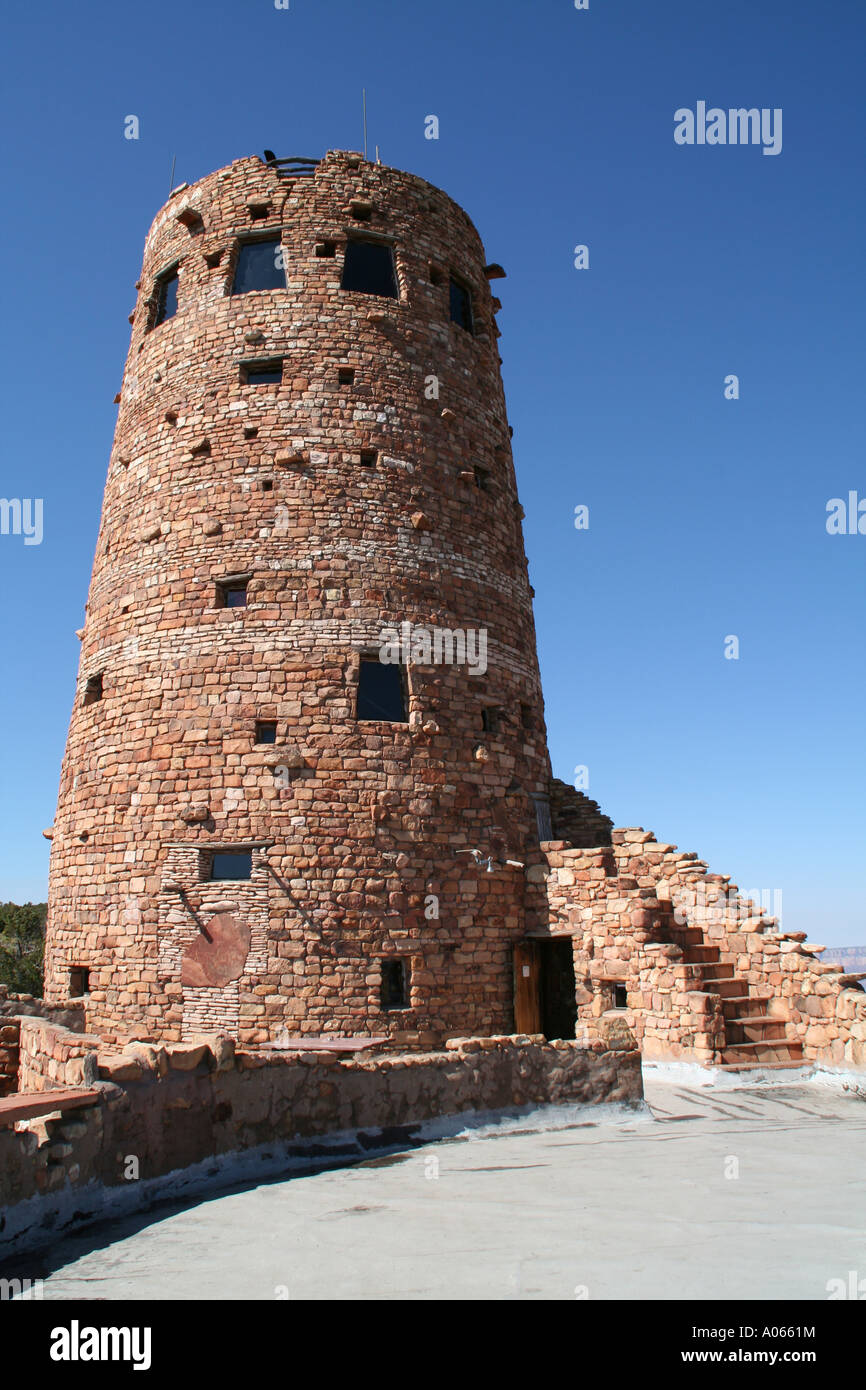 Desert View Watchtower, South Rim, Grand Canyon, Arizona Stock Photo ...
