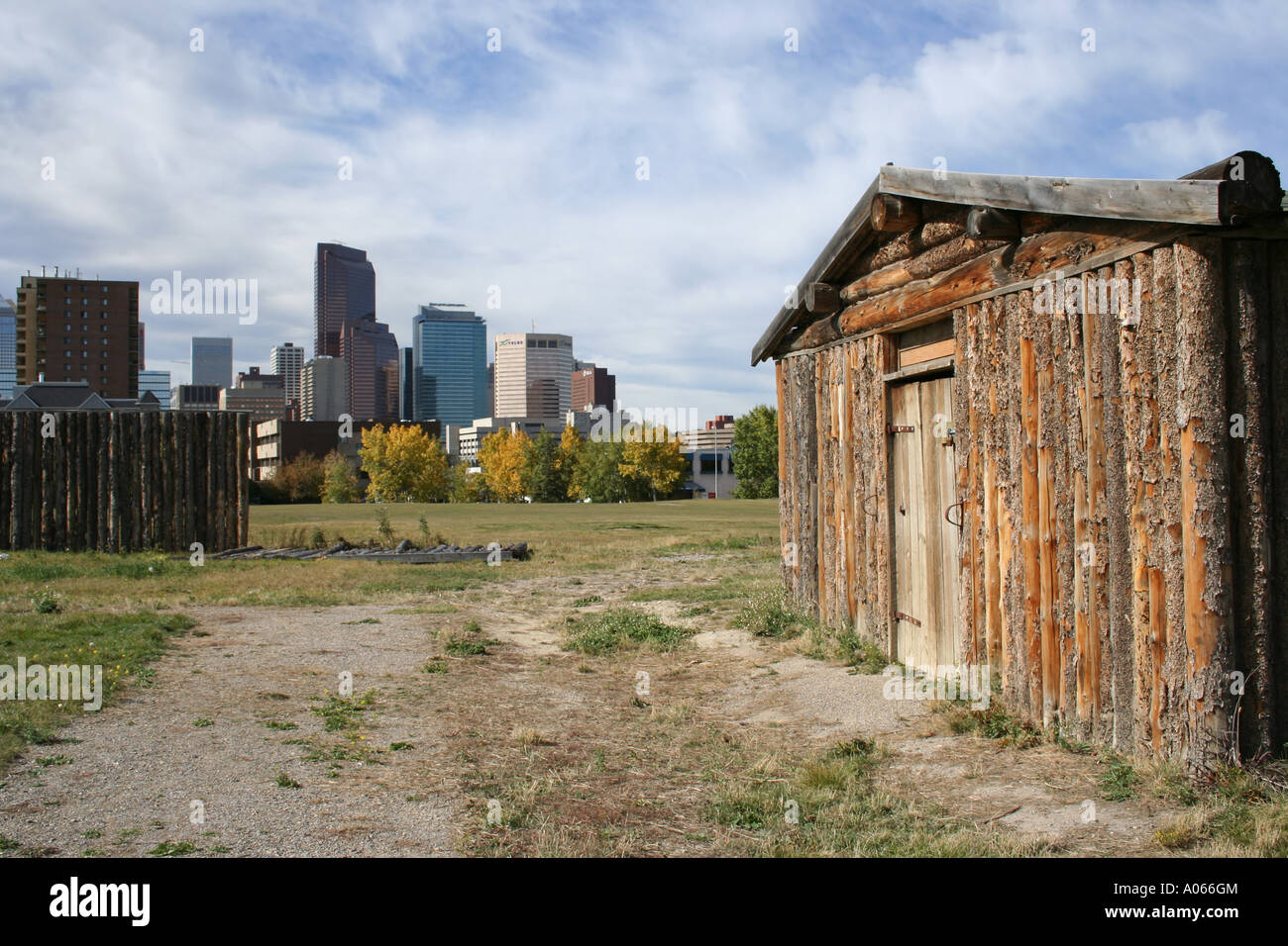 Fort Calgary and Calgary skyline Alberta Canada September 2006 Stock ...
