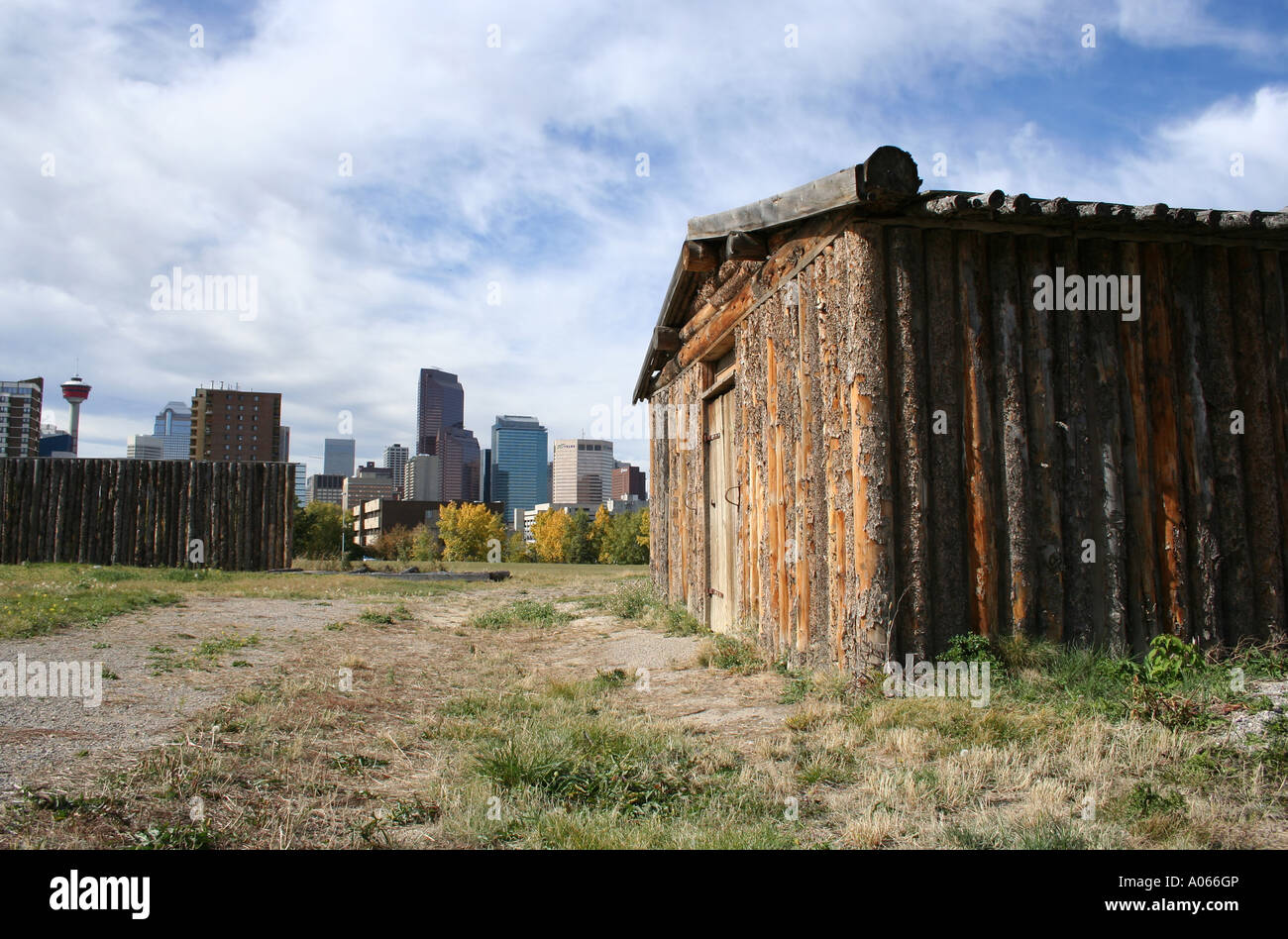Fort Calgary and Calgary skyline Alberta Canada September 2006 Stock ...