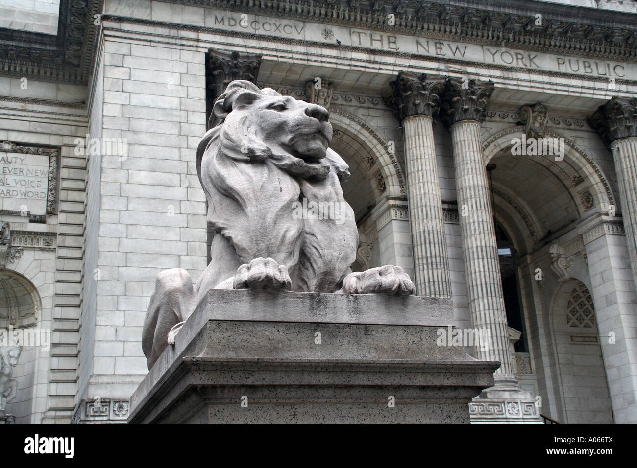 "Patience" and "Fortitude", stone lions outside the New York Public ...