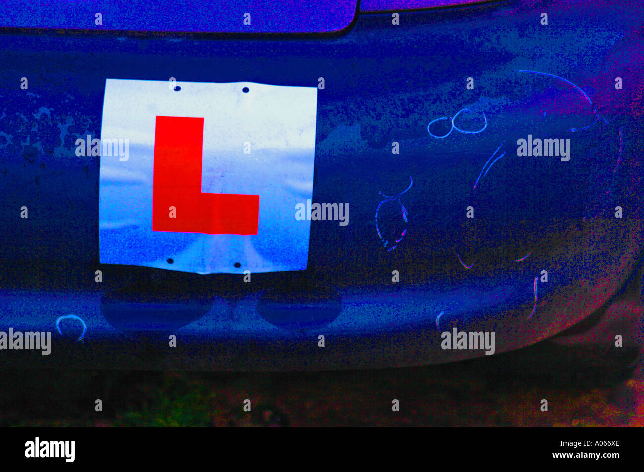 Learner Sticker On The back Of A Car Stock Photo - Alamy