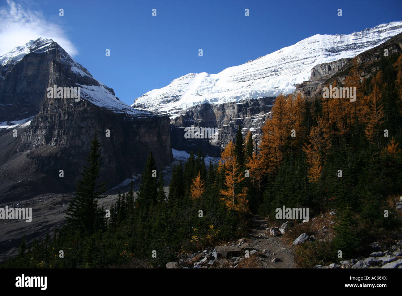 Mount Victoria and Mount Lefroy in autumn Canadian Rockies September ...