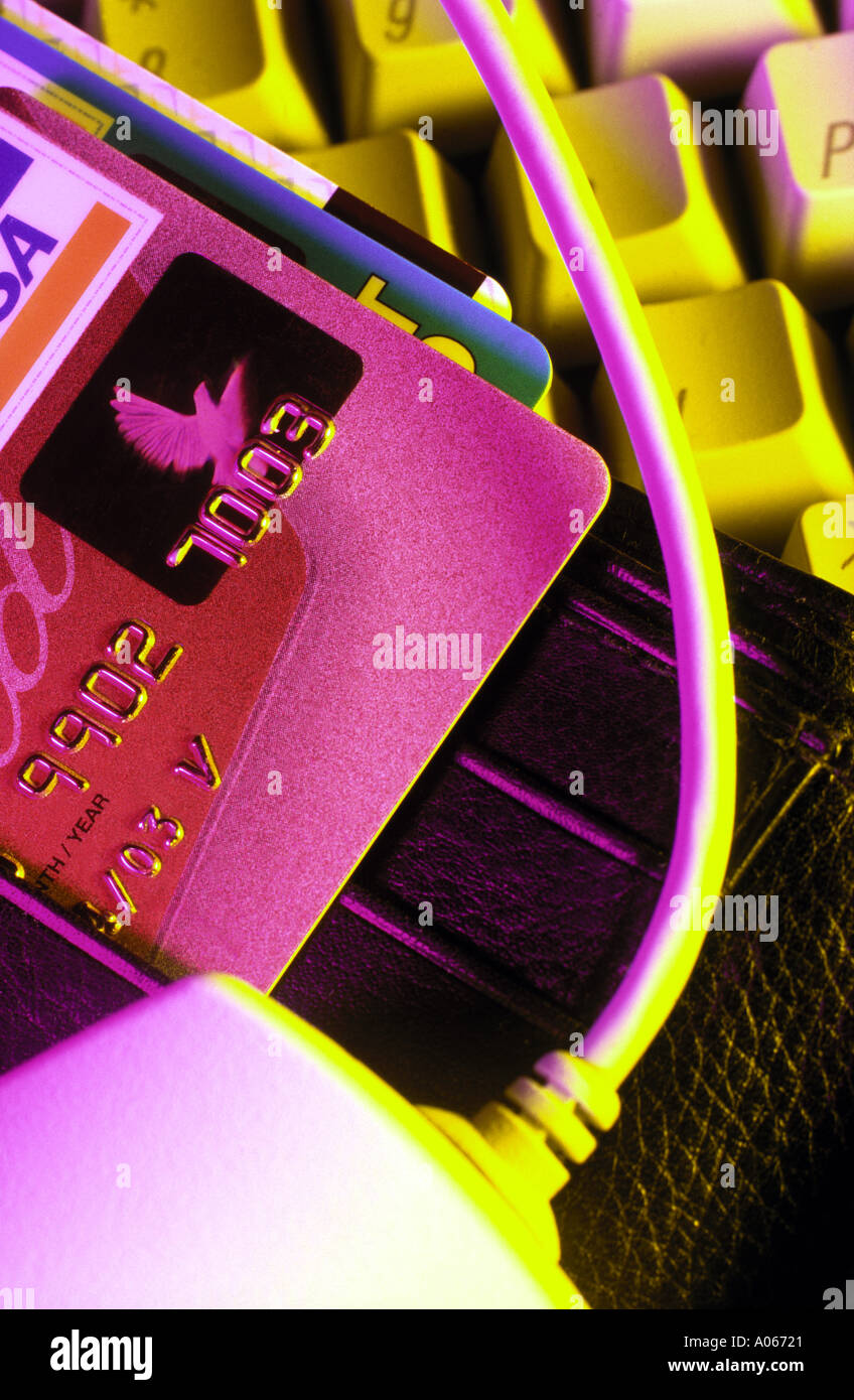 Credit card computer keyboard mouse Stock Photo - Alamy