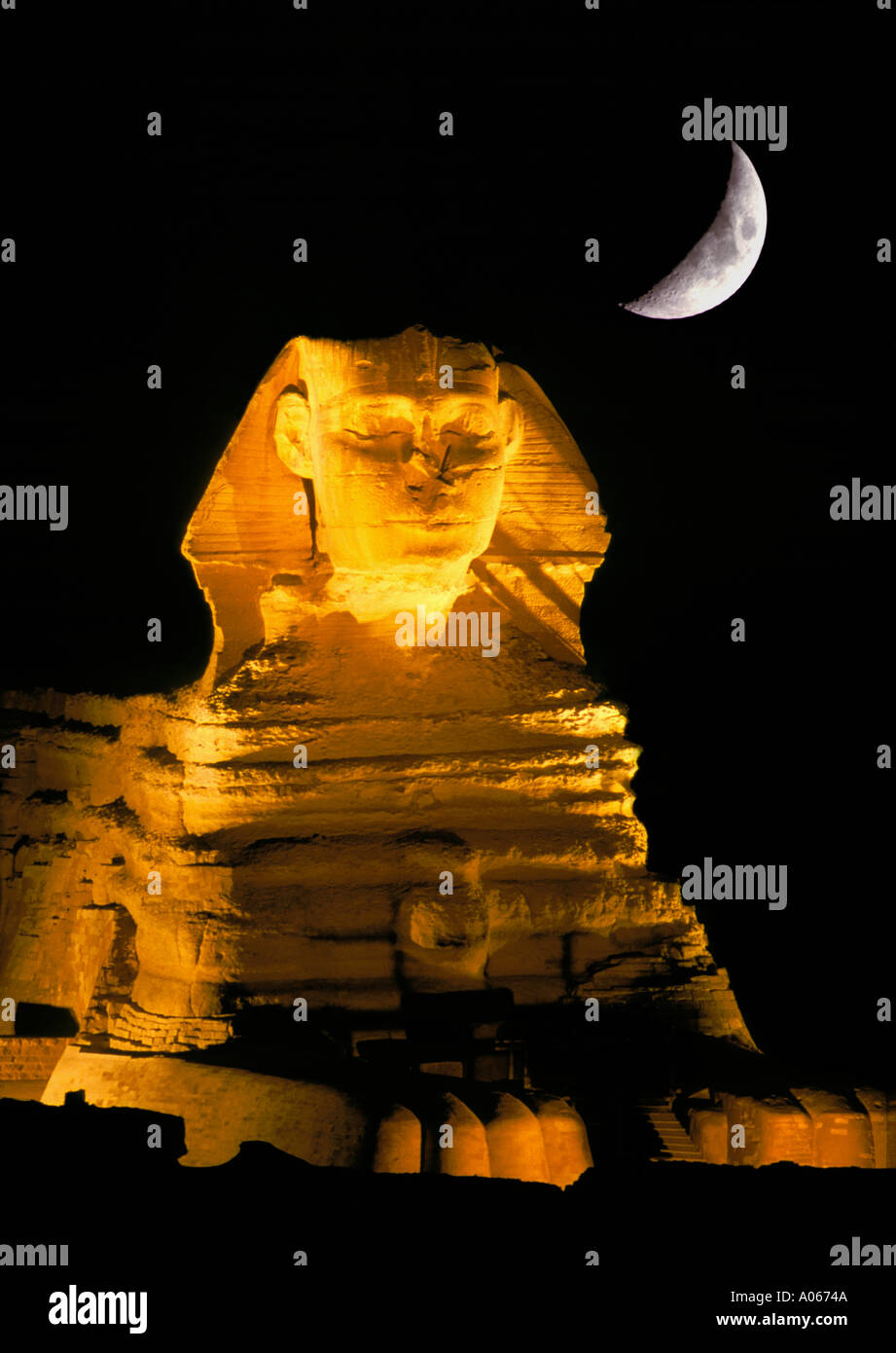 Sphinx Moon Giza Egypt Stock Photo - Alamy