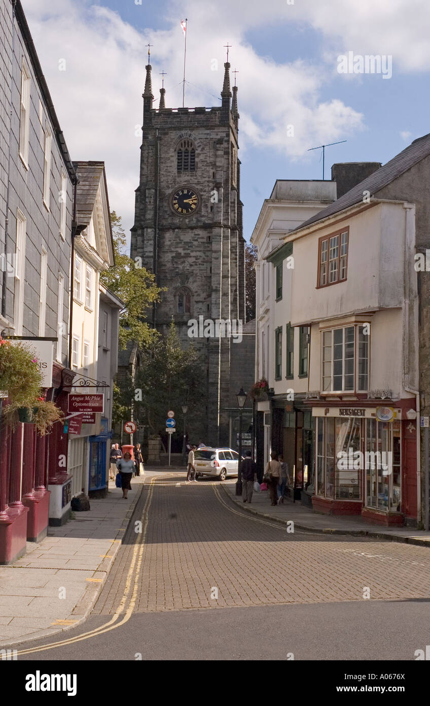 Market Street Tavistock Parish Church Tavistock Devon England Stock ...