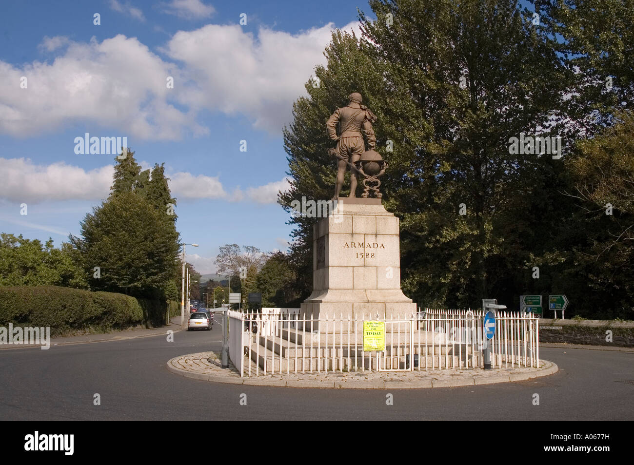 Sir Francis Drake's statue Plymouth Road Tavistock Devon England Stock ...