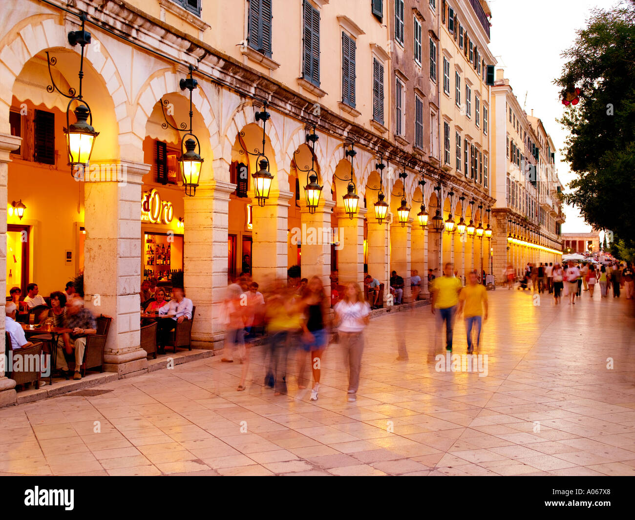 Corfu Town, The Liston, Spianada Promenade Stock Photo - Alamy
