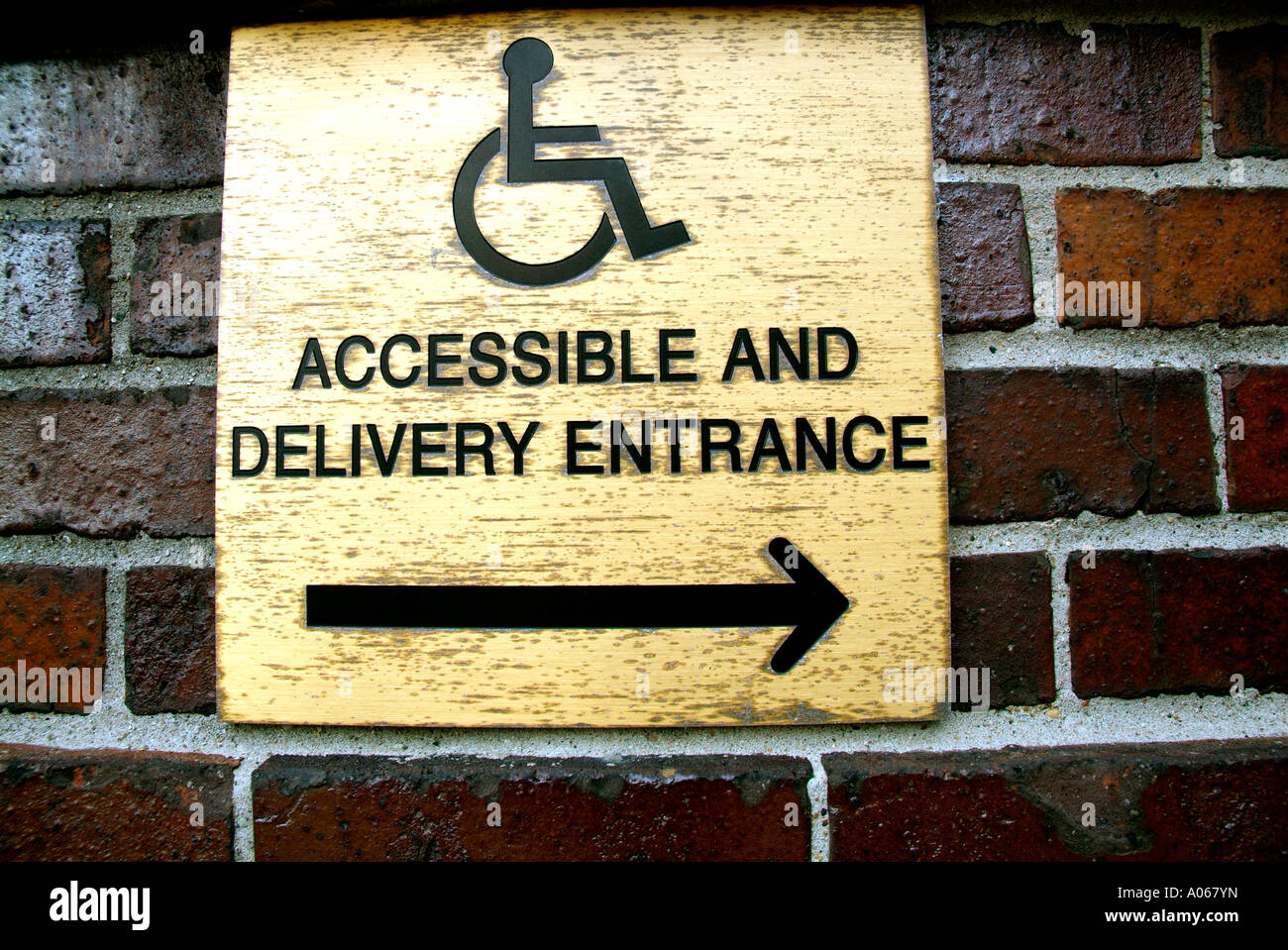Handicap entrance around back Stock Photo - Alamy