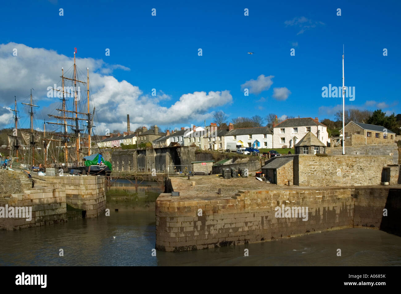 the ancient harbour at charlestown,cornwall,england Stock Photo - Alamy