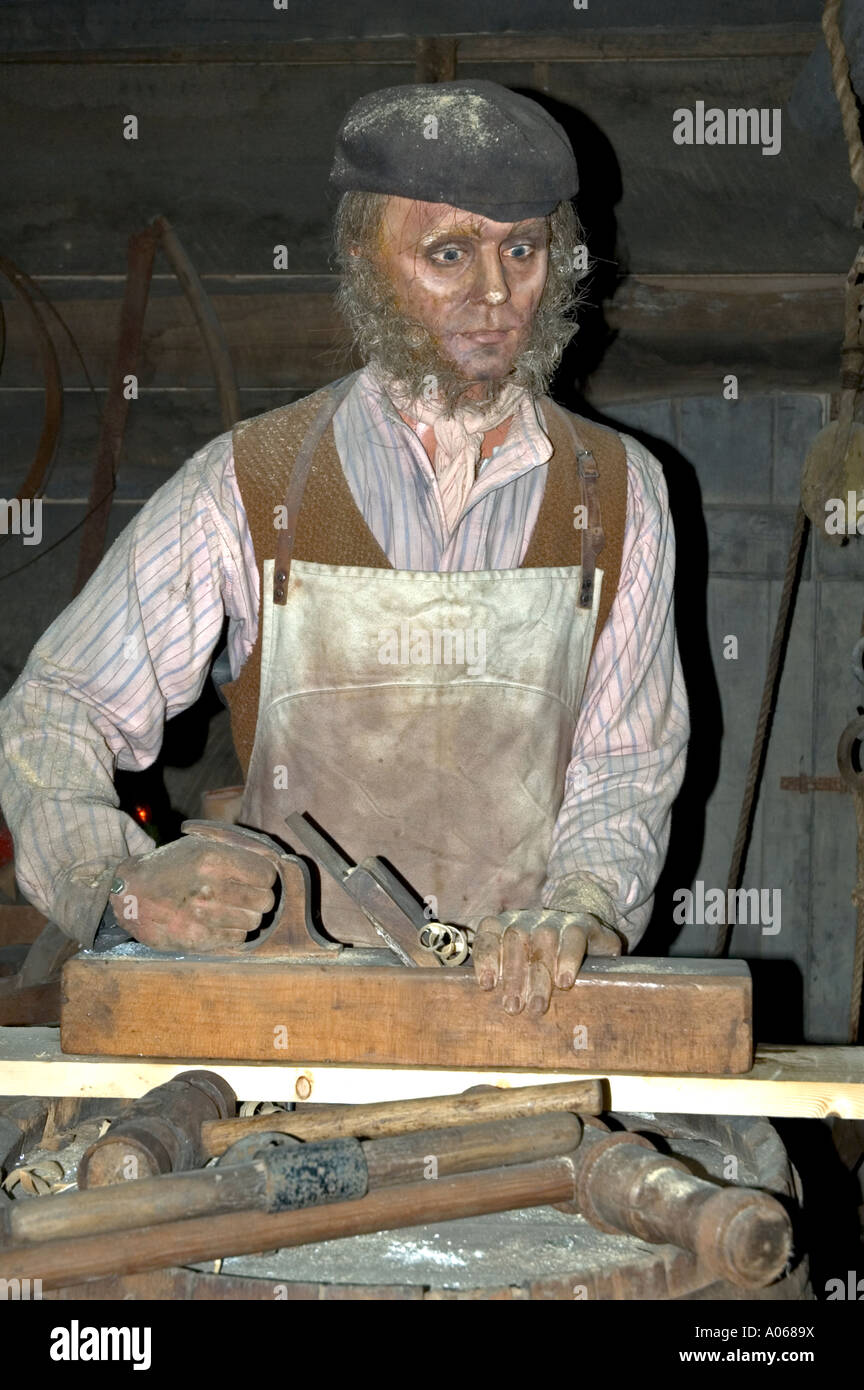 a model carpenter at the shipwreck and heritage museum in charlestown ...