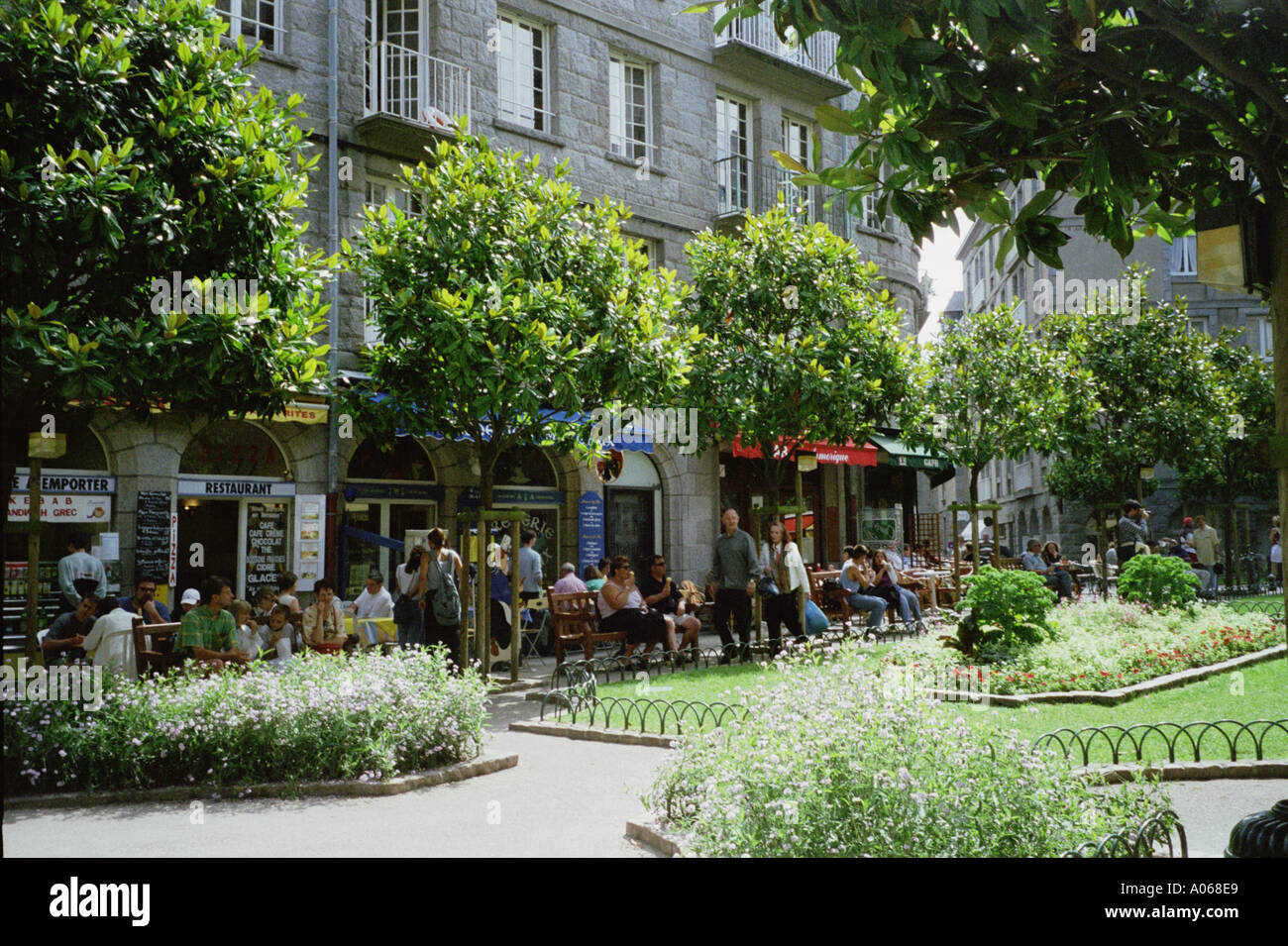Square in St Malo Stock Photo - Alamy