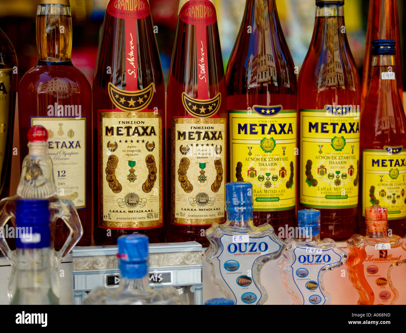 Bottles greek brandy hi-res stock photography and images - Alamy
