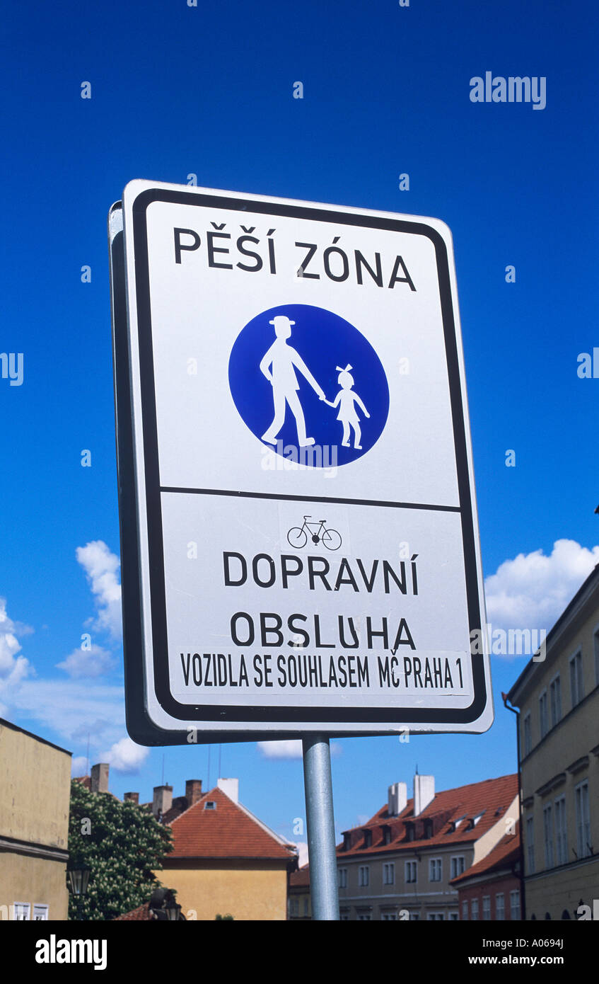 Pedestrian zone sign Stock Photo - Alamy
