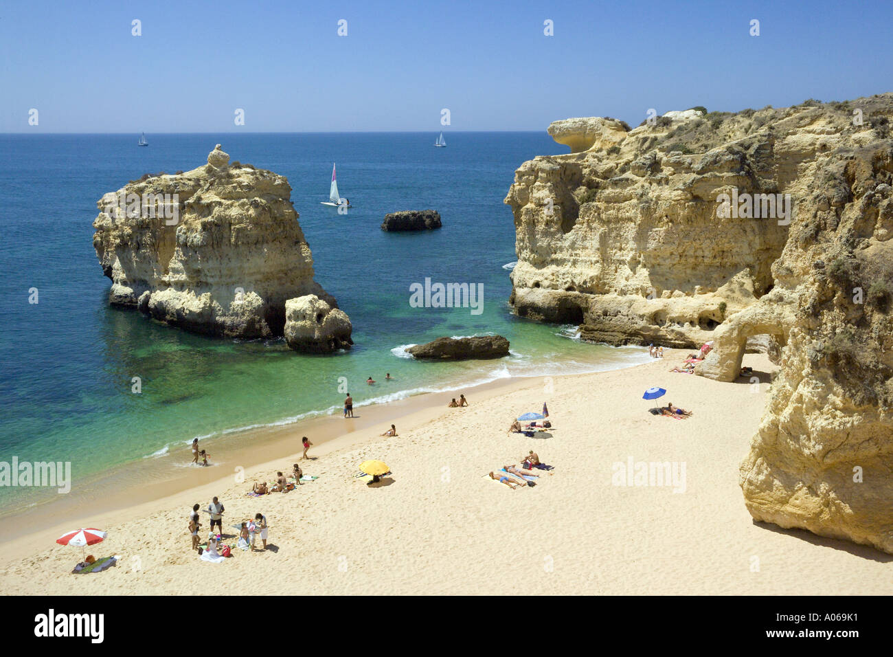 Portugal, the Algarve, Albufeira, Praia de Sao Rafael beach ( São ...