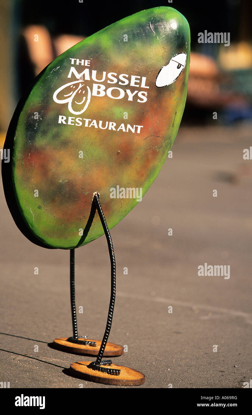 A little wooden mussel advertising Mussel Boys Restaurant Havelock ...