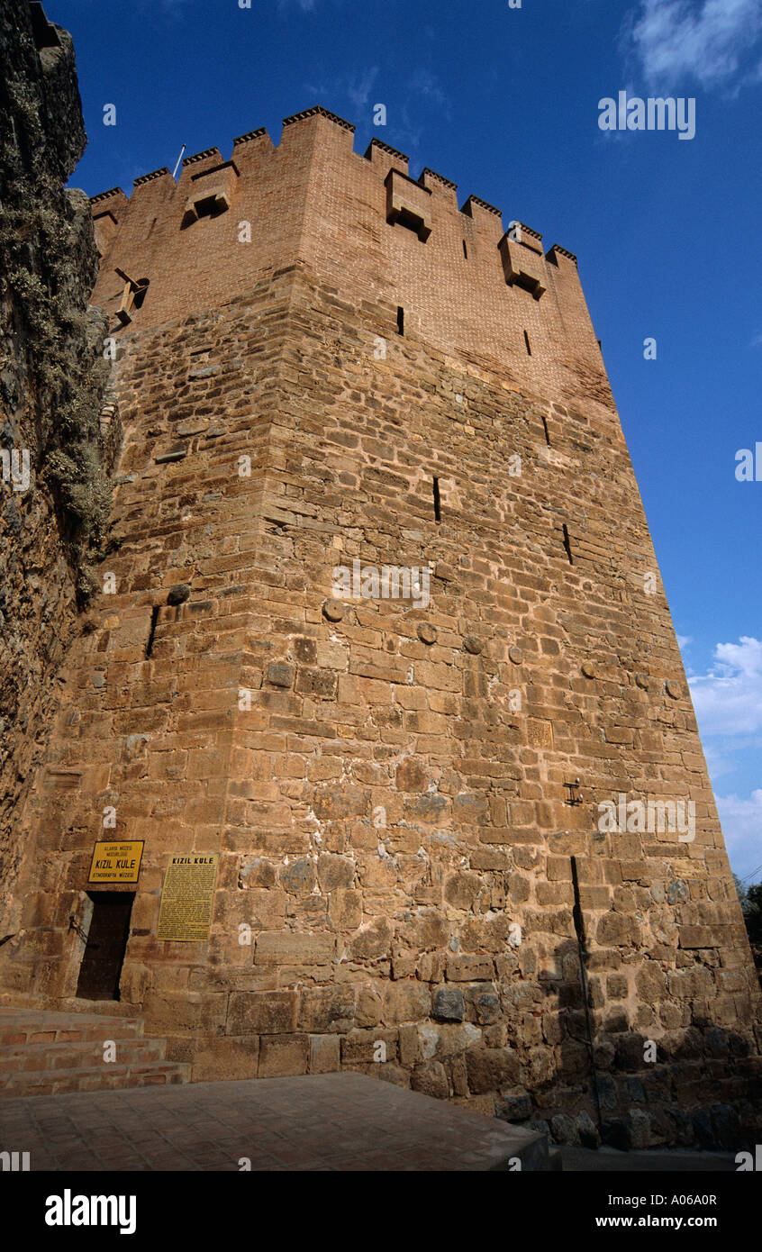 Detail of the Red Tower which has stood guard over the promontory for ...