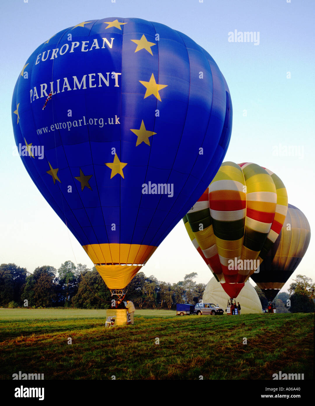 hot air balloons over Yorkshire England Stock Photo - Alamy