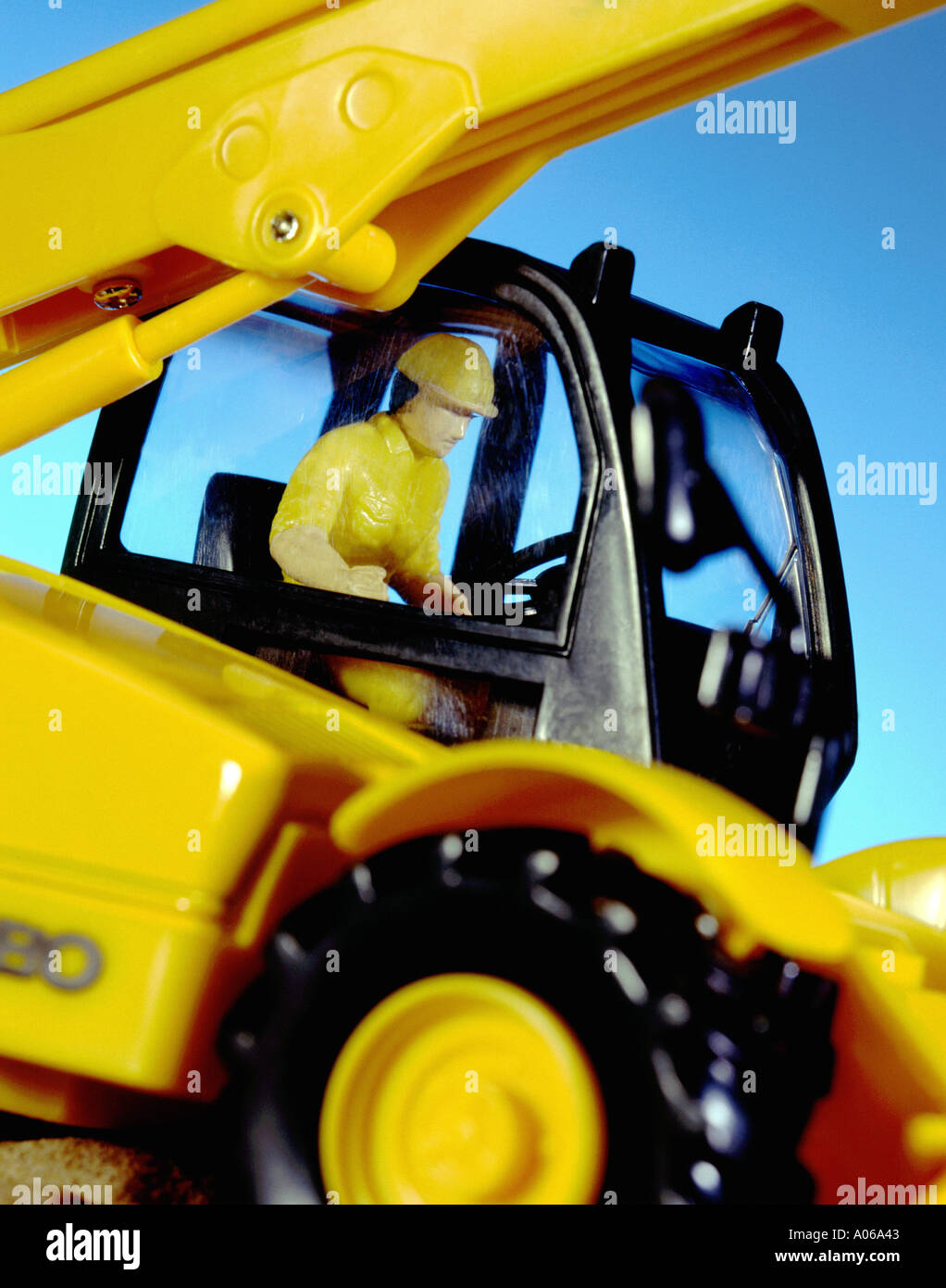 model worker driving construction crane Stock Photo - Alamy