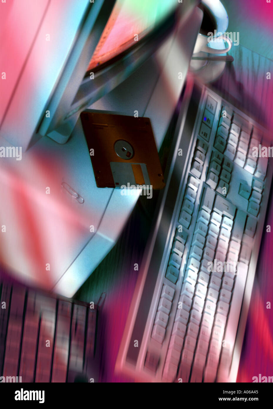 personal computer and keyboard from above Stock Photo - Alamy