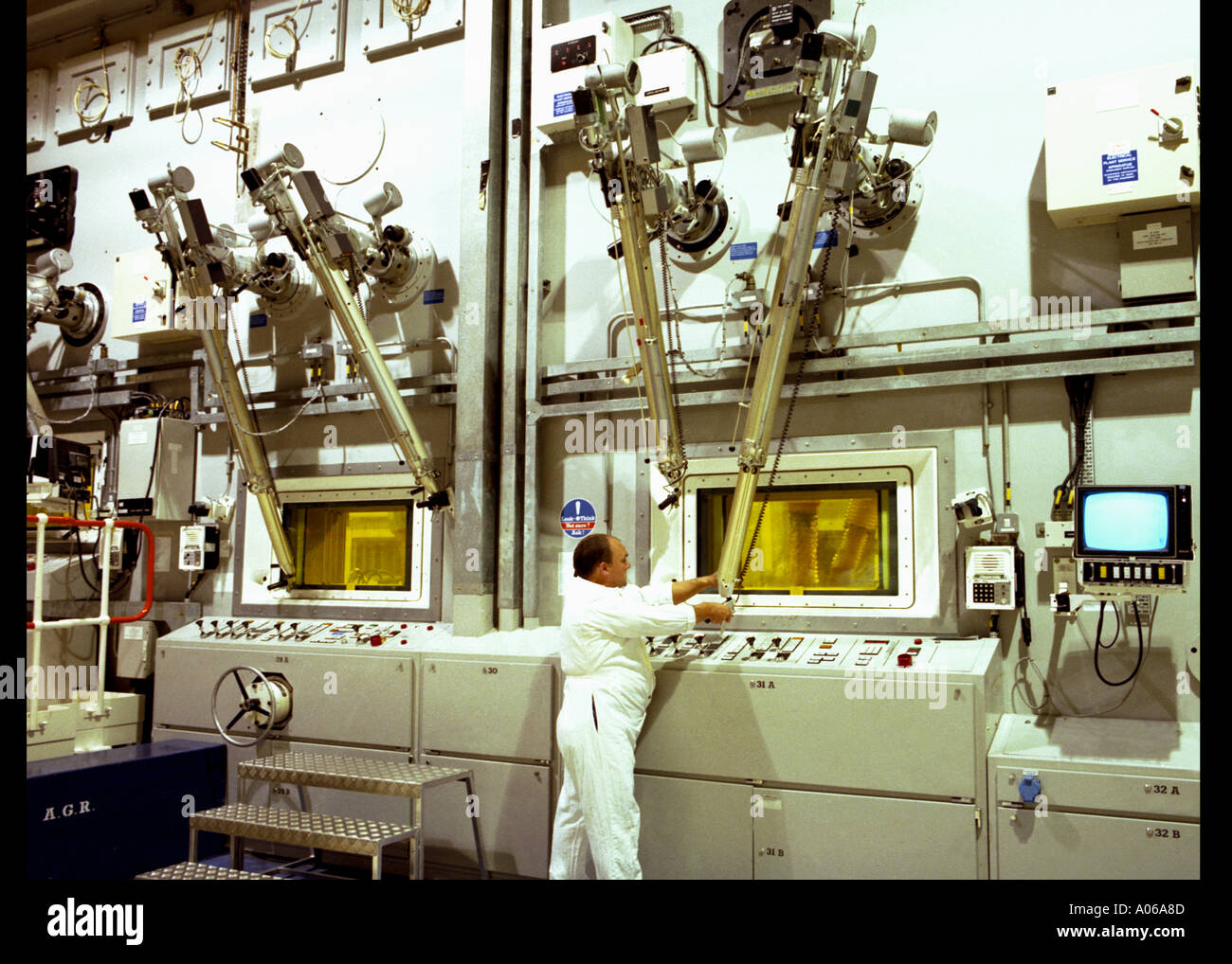 Nuclear Industry Remote handling of radio active fuel rods Stock Photo ...