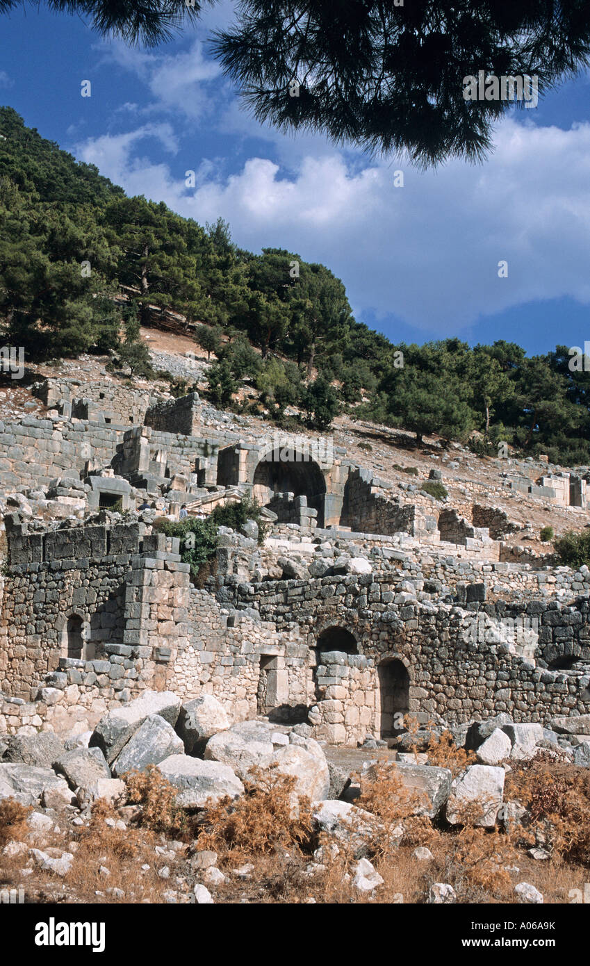 View of the Lycian ruins at Arykanda thought to have existed 200 years ...
