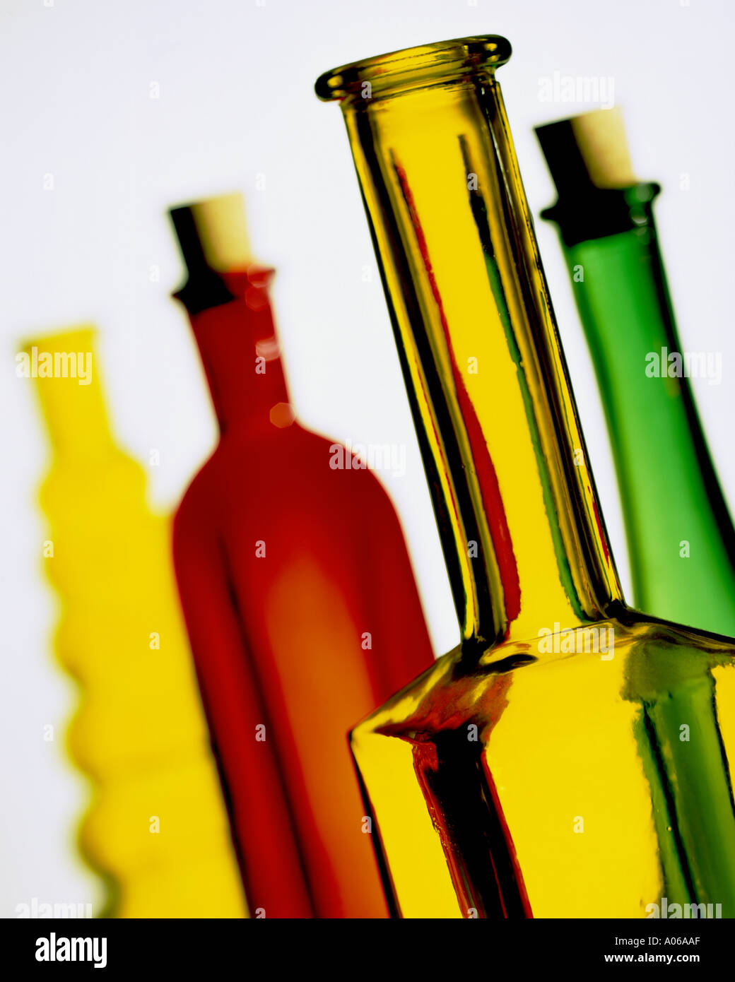 colored glass bottles Stock Photo - Alamy