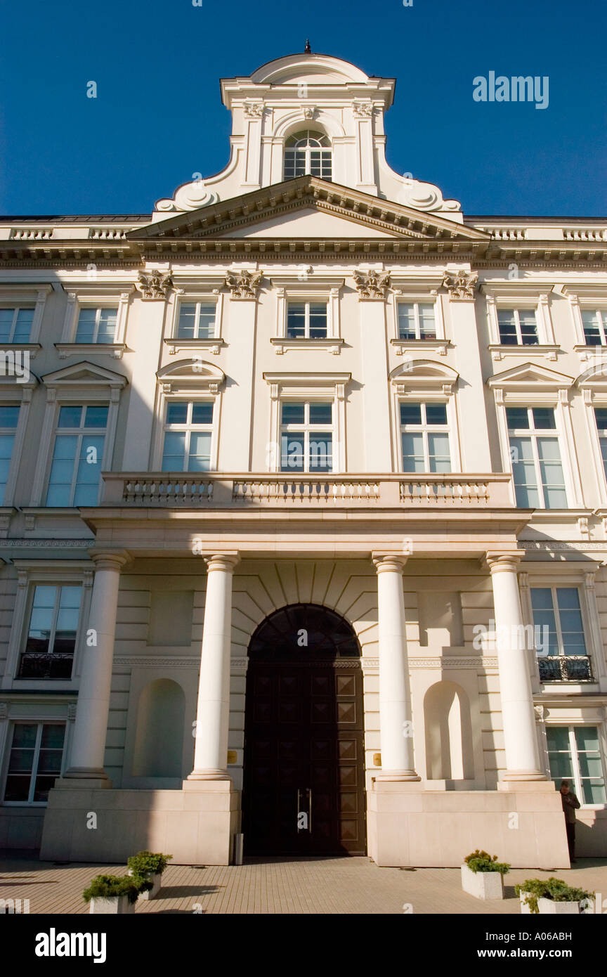 Warsaw Town Hall building with blue sky background Theatre Market Plac ...