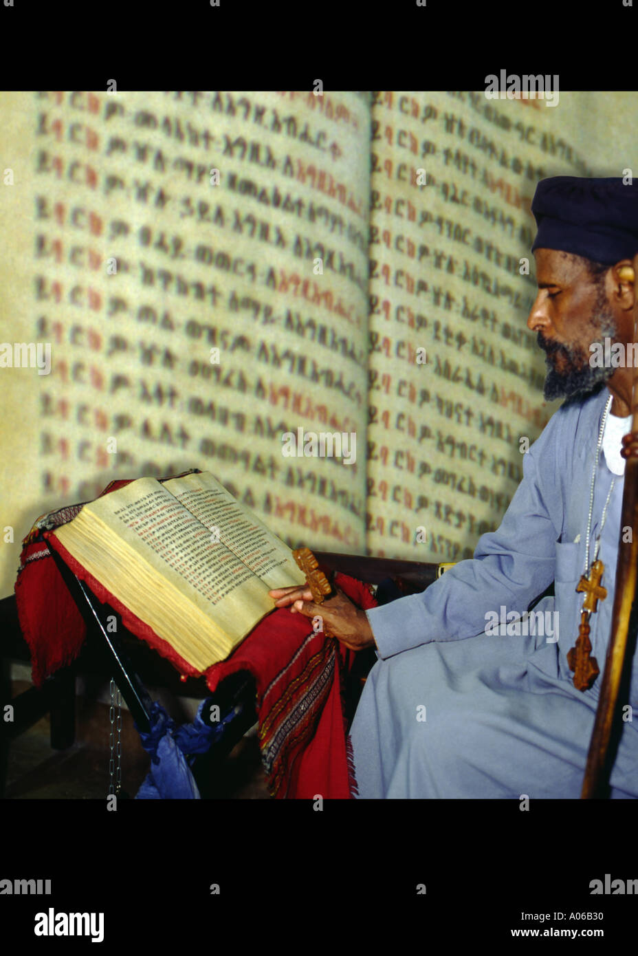 priest reading scripture in a church in Jerusalem Israel Stock Photo ...