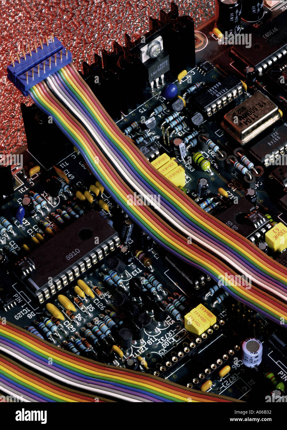 electronics printed circuit board and cables Stock Photo - Alamy