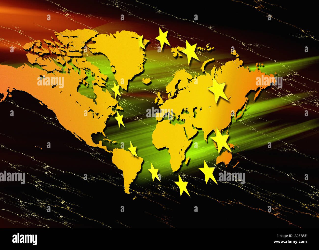 European Economic Community and world map Stock Photo - Alamy