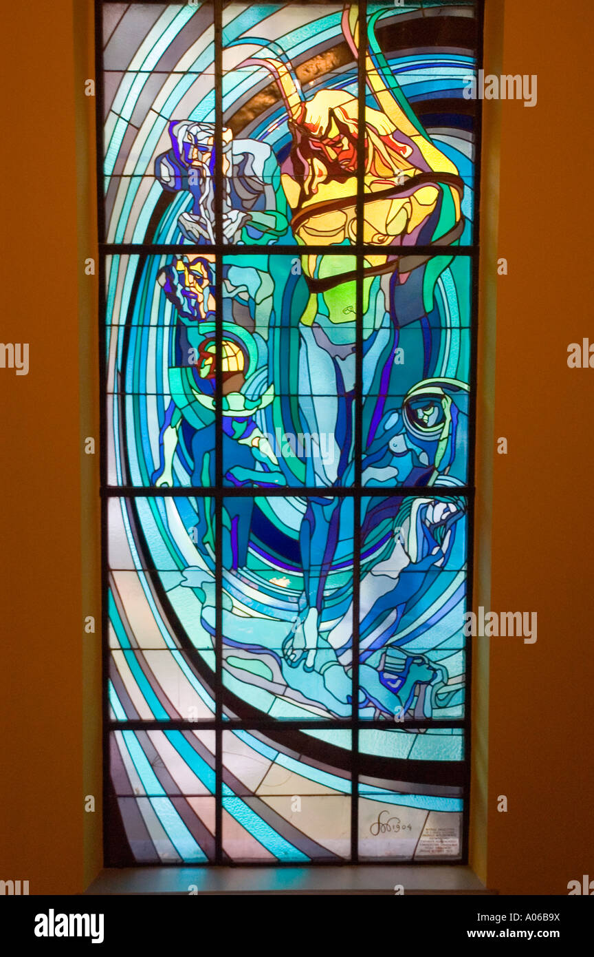 Art nouveaux stained glass window Apollo by Stanislaw Wyspianski in ...