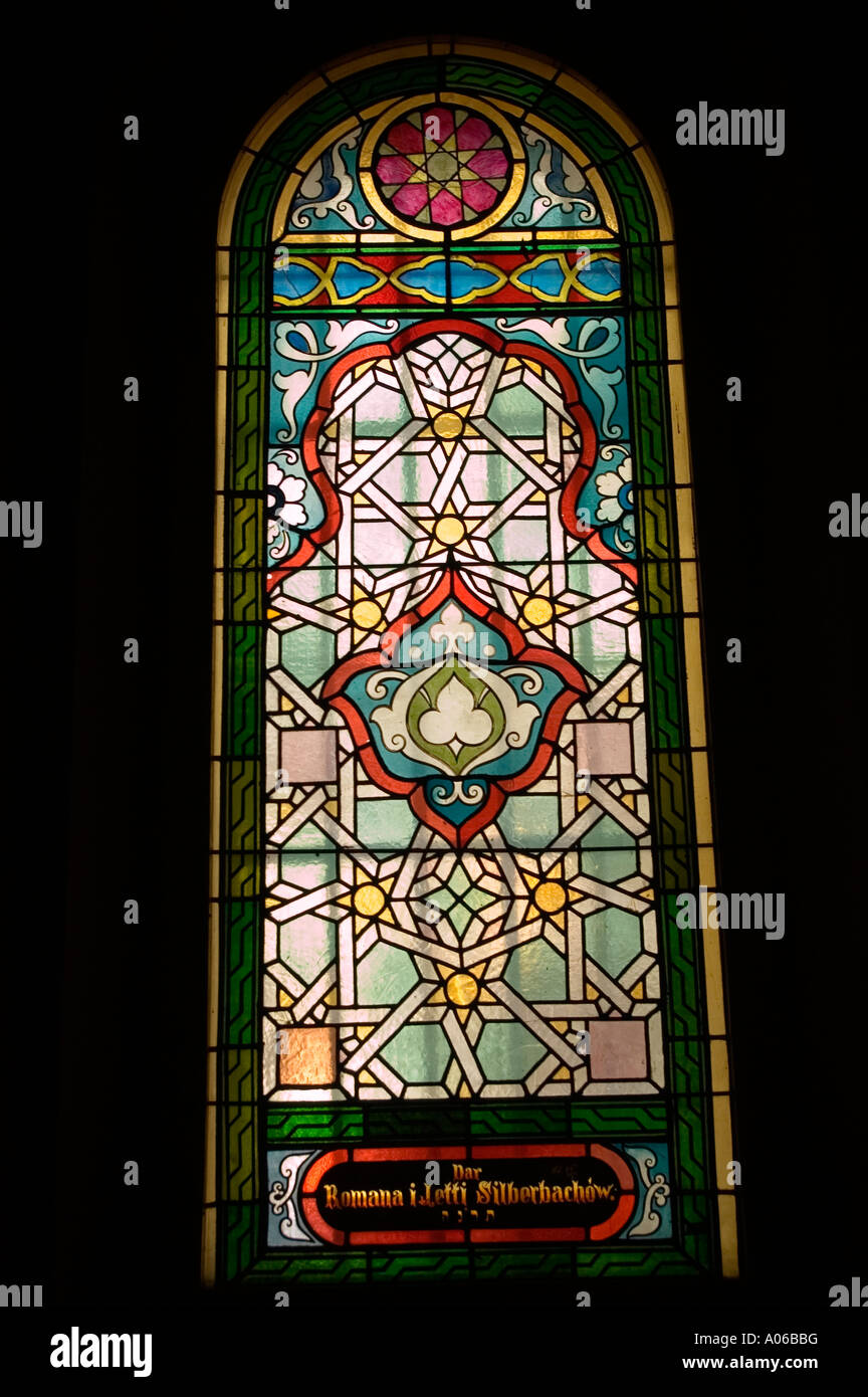 Stained glass of Jewish Temple or Tempel Synagogue in Kazimierz ...
