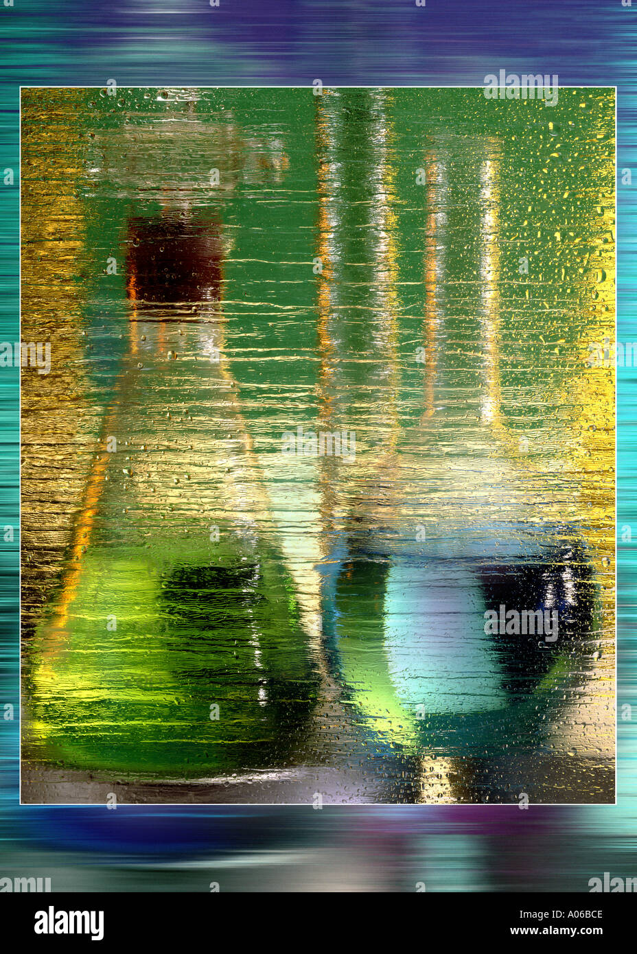 Laboratory flasks and glassware Stock Photo - Alamy