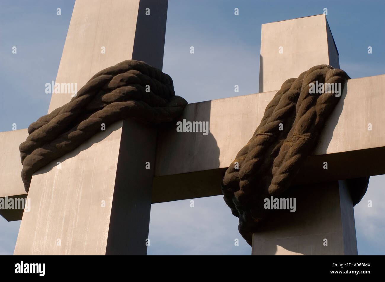 Two Poznan crosses monument symbol of Poznan Guerilla in 1956 against ...