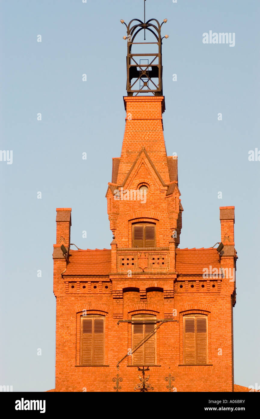 Tower of heritage Fire Brigade building on Poznan Old Town Poland Stock ...