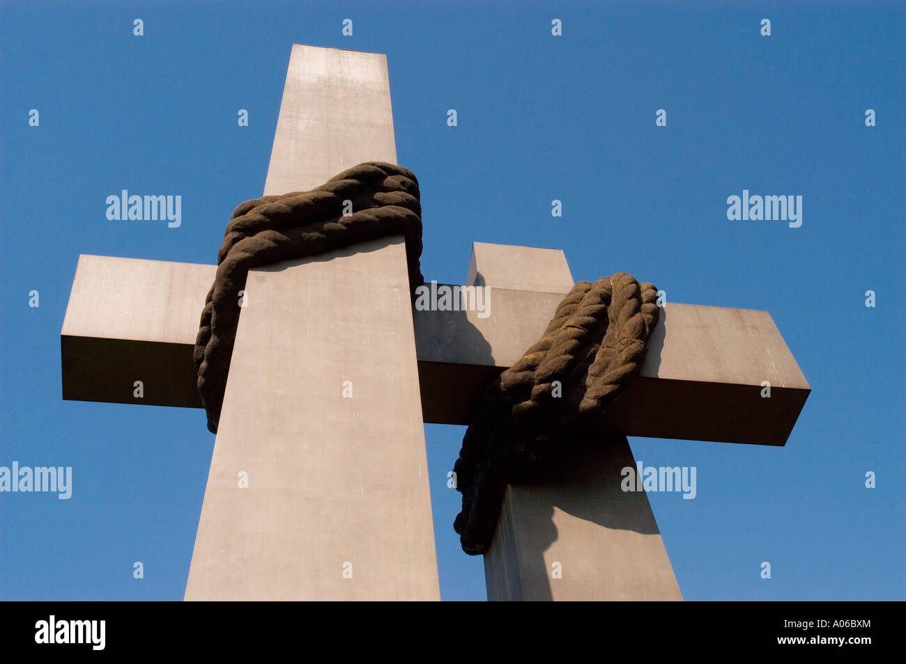 Two Poznan crosses monument, symbol of the 1956 Poznan Guerilla ...