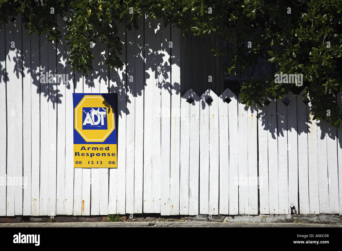 Armed response sign Stock Photo - Alamy