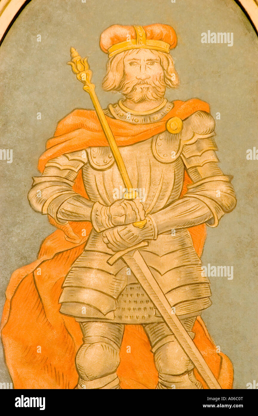 Mural paintings showing Polish dukes on renaissance Town Hall Old ...