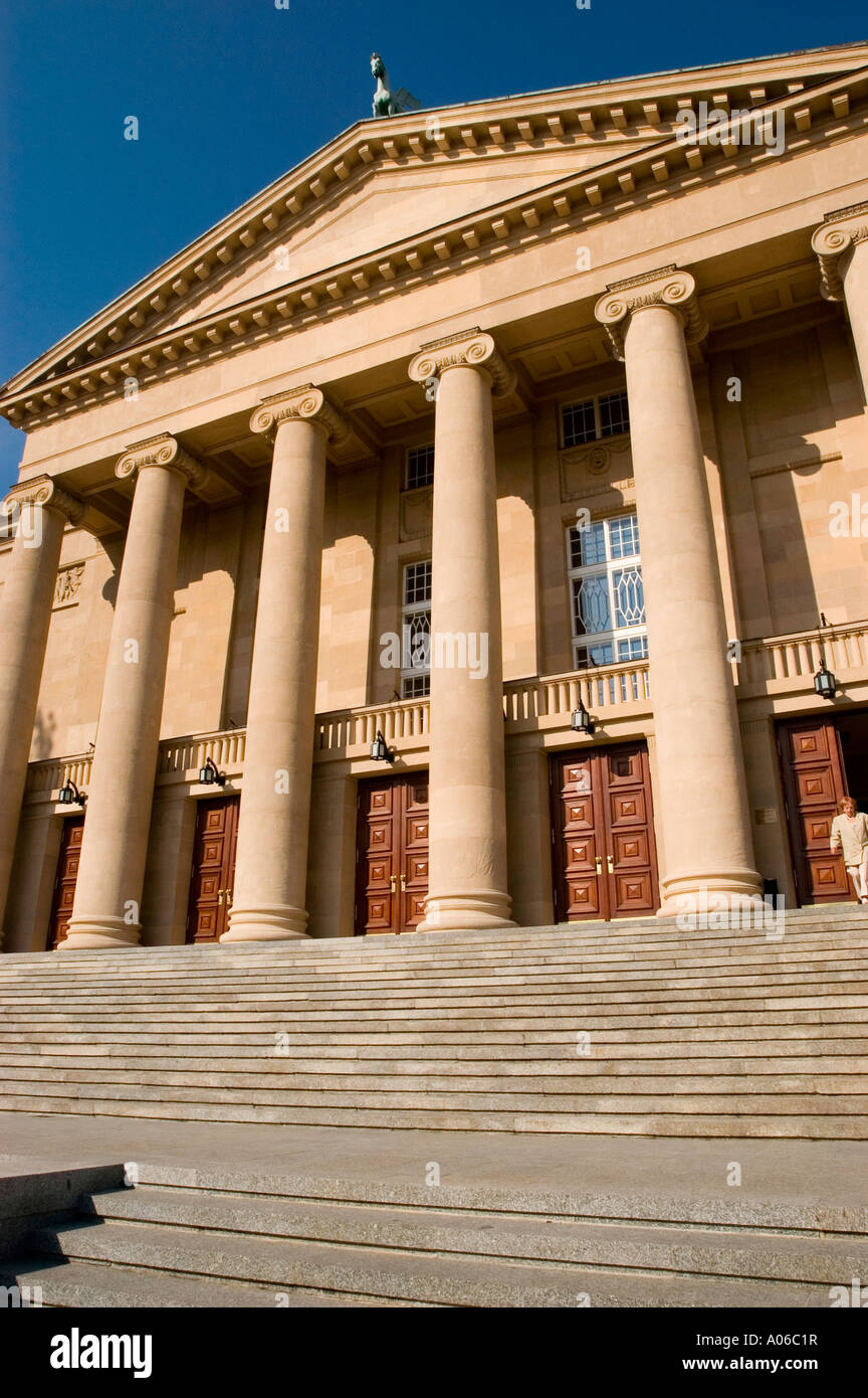 Poznan Great Theatre or Opera building with blue sky Poland Stock Photo ...