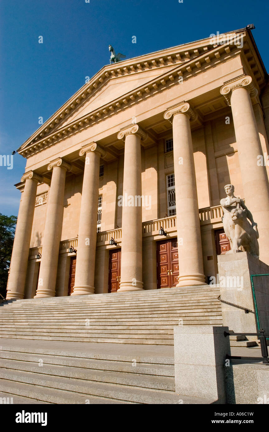 Poznan Great Theatre or Opera building with blue sky Poland Stock Photo ...