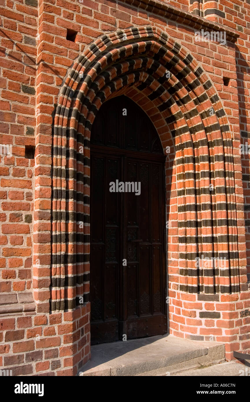 Entrance to Gothic church of the Virgin Mary Ostrow Tumski island ...